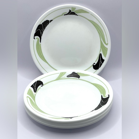 Corelle | Dining | Set Of 7 Vtg Corelle By Corning Black Orchid Bread ...